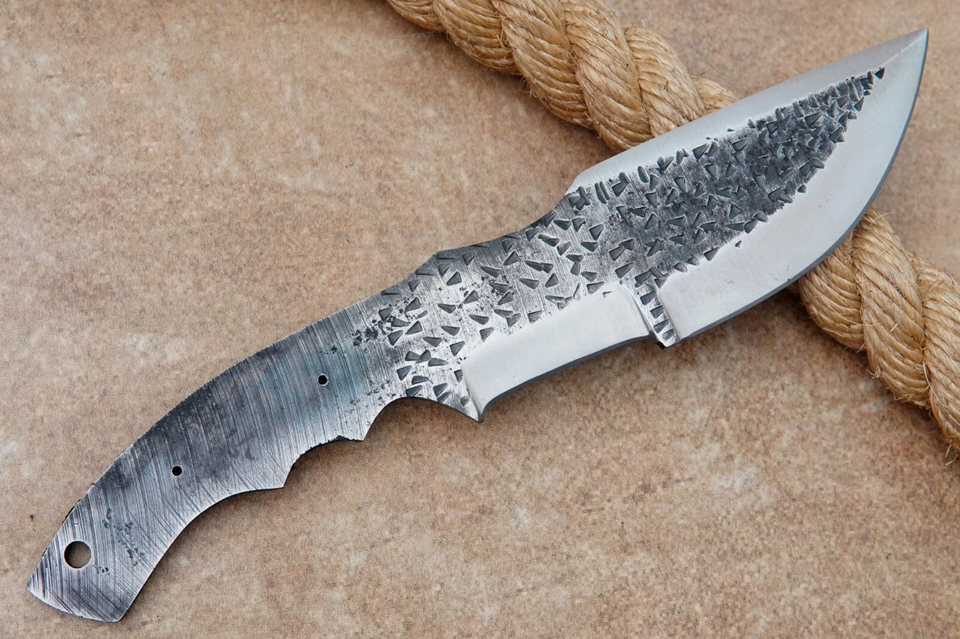 Custom Hand Forged Carbon Steel Blank Blade Tracker Hunting Knife ...