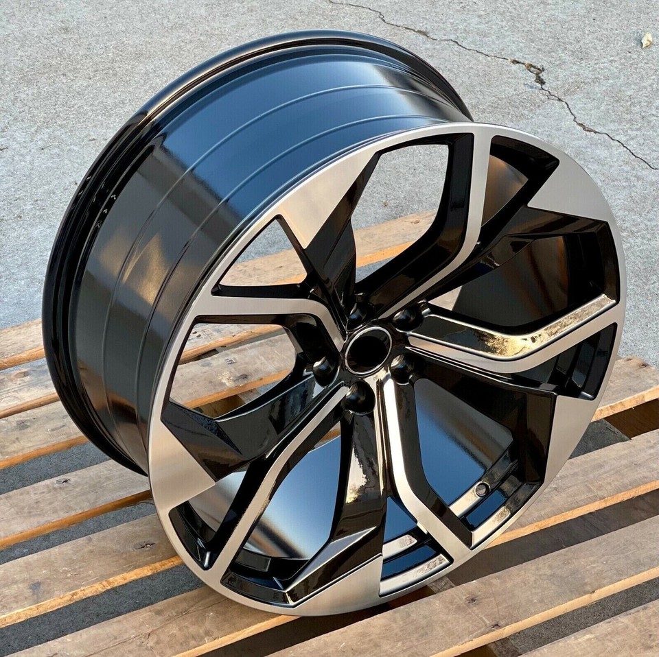 22" BLACK MACHINED WHEELS FITS AUDI A7 S7 RS6 RS7 A8 SQ5 Q7 Q8 SRQ7 ...