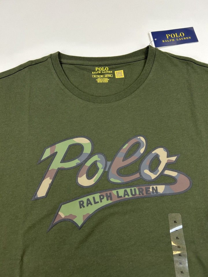 Polo Ralph Lauren Short Sleeve Crewneck T with camo cursive "Polo ...