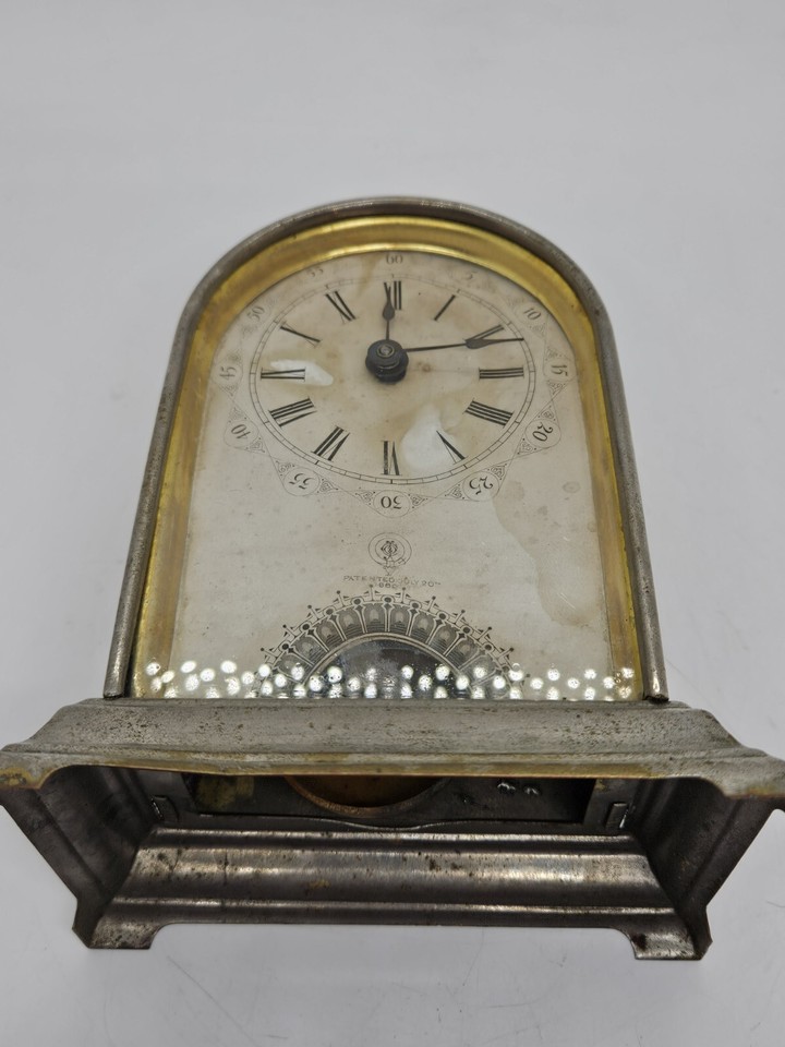 Antique 1880 JEROME & CO Tin Dome Top Tombstone Mini Pendulum Mantel ...