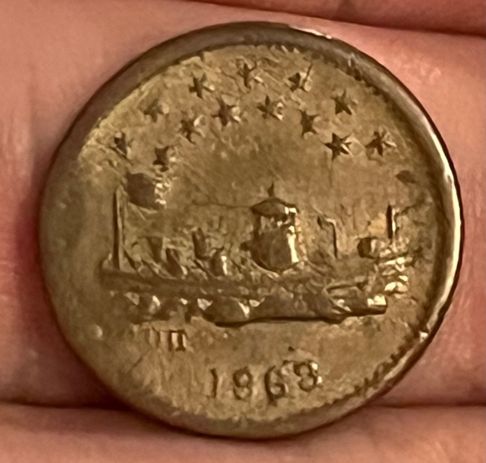 1863 monitor Civil war token 240/341 AU, Scarce ! | eBay