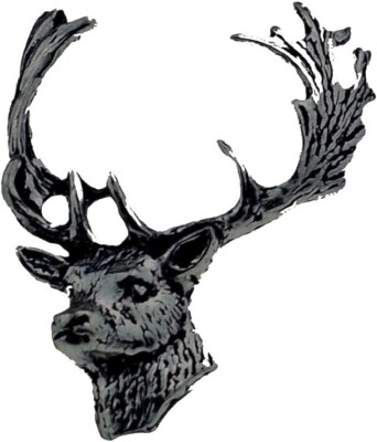 A63 Fallow Deer Head 3x3.4cm BLACK FINISH English Pewter pin badge ...