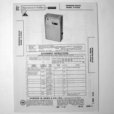 Jefferson Travis Model JT-G200 Portable Transistor Radio - SAMS ...
