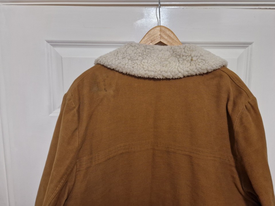 Mens Car Coat XL chest 48 Inch Pockets Brown Warm Fleece Lining | eBay UK