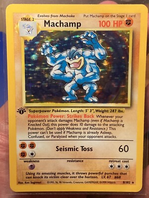 Pokémon TCG Machamp Base Set 8/102 1st Edition Holo Rare | eBay
