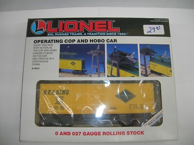 LIONEL 6-16614 " COP & HOBO OPERATING BOX CAR , NEW BOXED " LOT #43194 ...