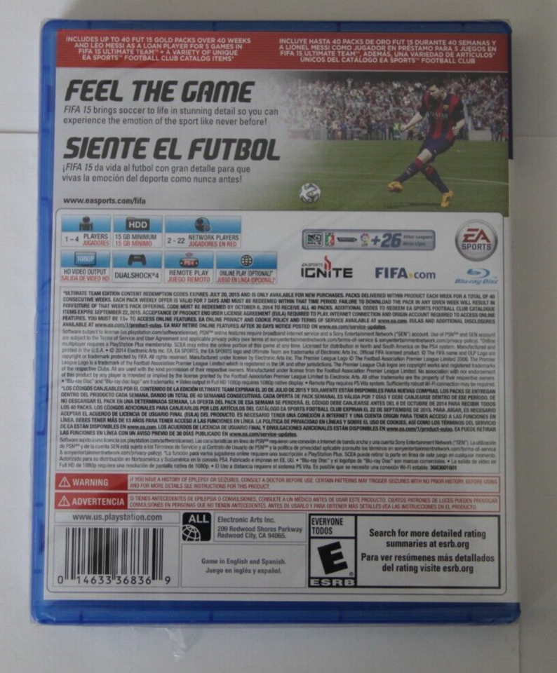 FIFA 15 - Ultimate Team Edition PS4 (Sony PlayStation 4, 2014) Messi on ...