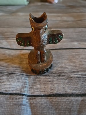 ALASKA TOTEM POLE WOOD FEEL TRIBAL EAGLE TOOTHPICK HOLDER 2 1/2" | eBay