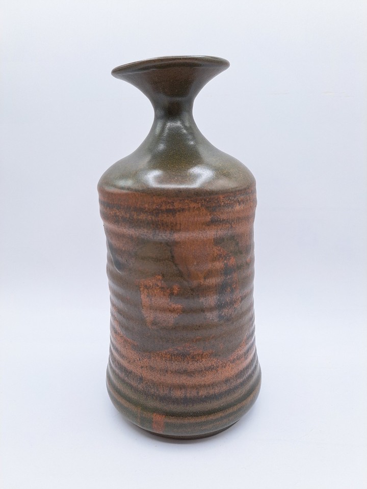 Vintage Studio Art Stoneware Vase Mid-Century Design Red Clay Earth ...