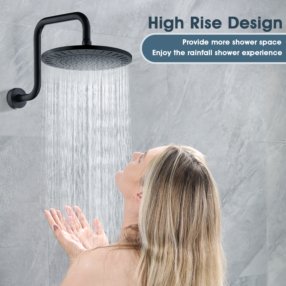 New 13'' S Shaped Shower Head High Rise Extension Arm-Oil Rubbed ...