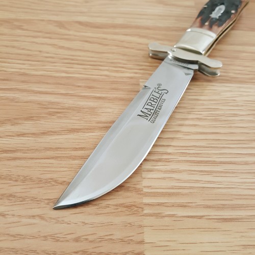 Marbles Safety Folder Folding knife Stainless Steel Bowie Blade Stag ...