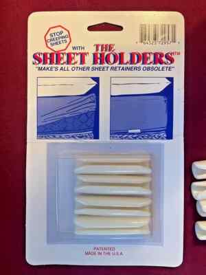 Stop Creeping Sheets with THE SHEET HOLDERS 4 pieces Vintage New | eBay