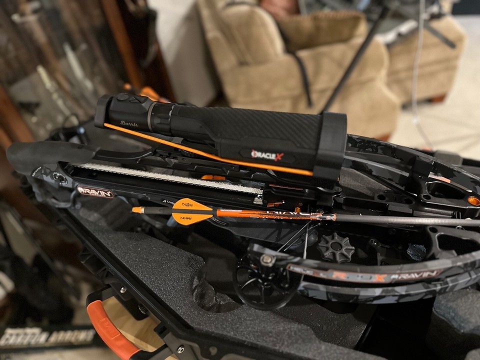 Black Carbon Fiber Effect Burris Oracle X Scope Caps with Orange Shock ...
