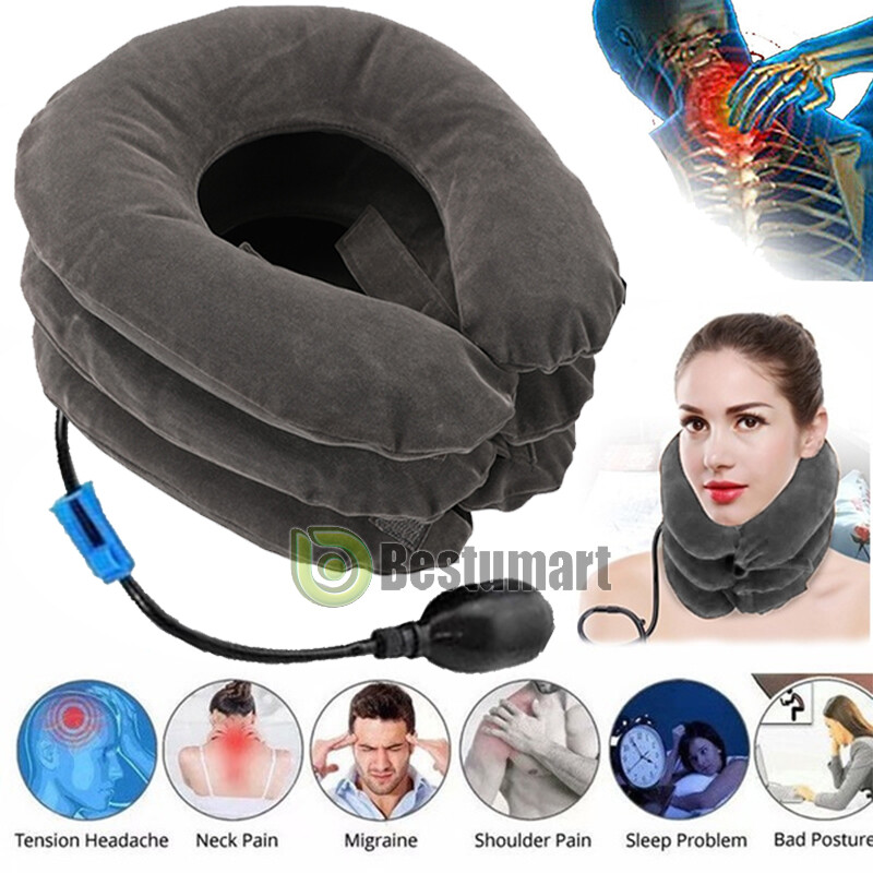 TRACTION DECOMPRESSION DEVICE SHOULDER NECK PAIN RELIEF PUMP CERVICAL ...