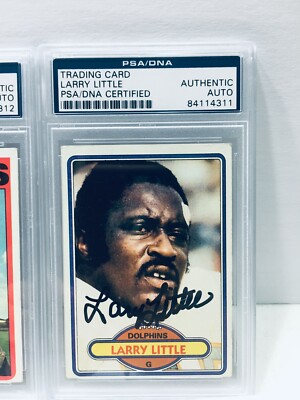 1980 TOPPS #406 LARRY LITTLE SIGNED CARD PSA/DNA BLUE SLAB MIAMI ...