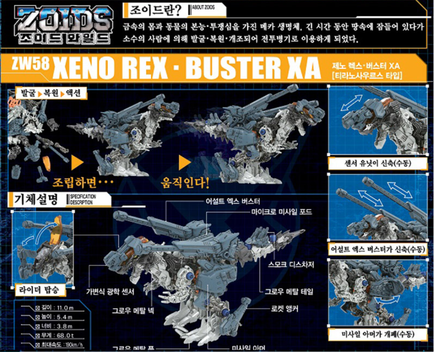 TAKARA TOMY DAEWON ZOIDS WILD : ZW58 Xeno Rex Buster XA Tyrannosaurus Type | eBay