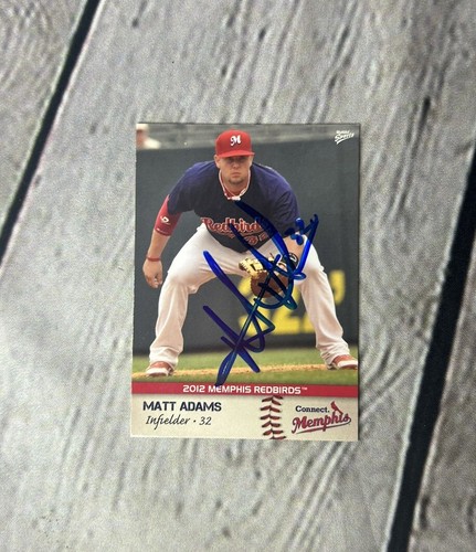 Matt Adams 2012 Multi Ad Memphis Redbirds Signed Auto Team Set Card #4 ...