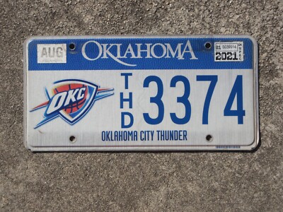 Oklahoma City Thunder License Plate Basketball NBA OKC Paycom Center OK ...
