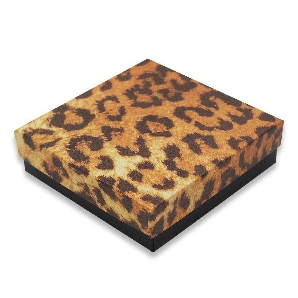Glossy Leopard Print Cotton Filled Boxes 100pcs for Jewelry, Retail ...