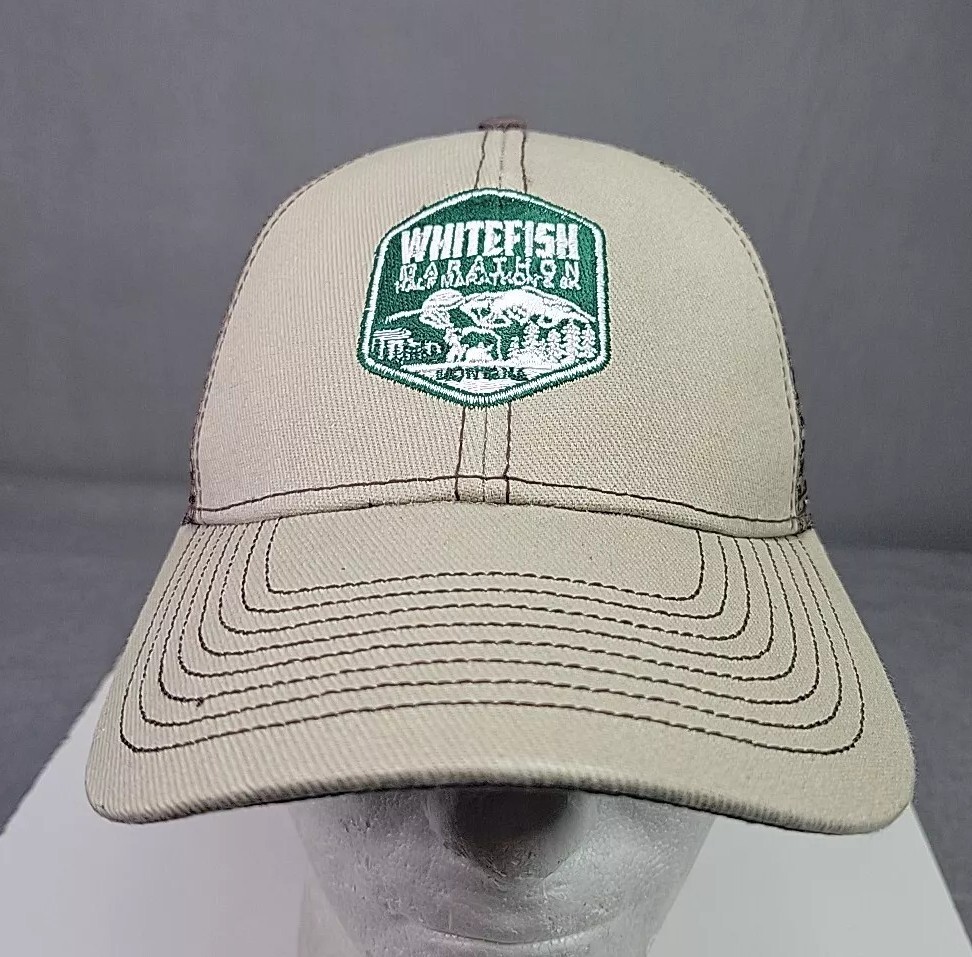 Whitefish Marathon Hat strapback half marathon mesh back embroidered ...