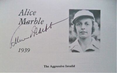 MARBLE ALICE, 1939 WIMBLEDON LADIES SINGLES CHAMPION SIGNED PEN ...