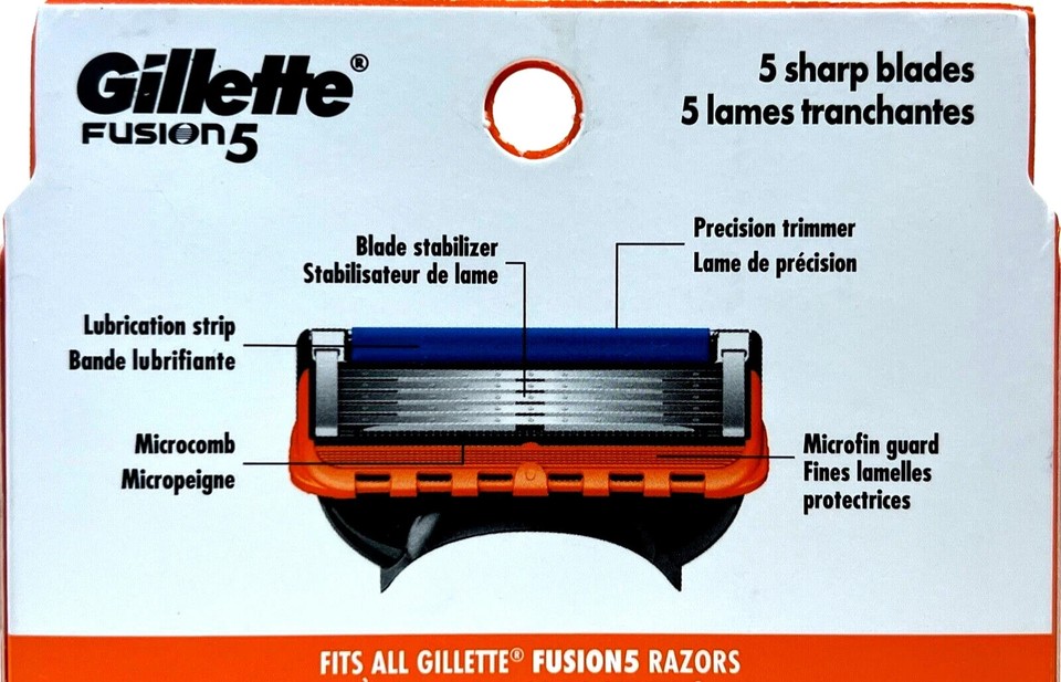 GILLETTE FUSION 5 *NEW PACKAGE* 8 -PK CARTRIDGES WITH PRECISION TRIMMER ...