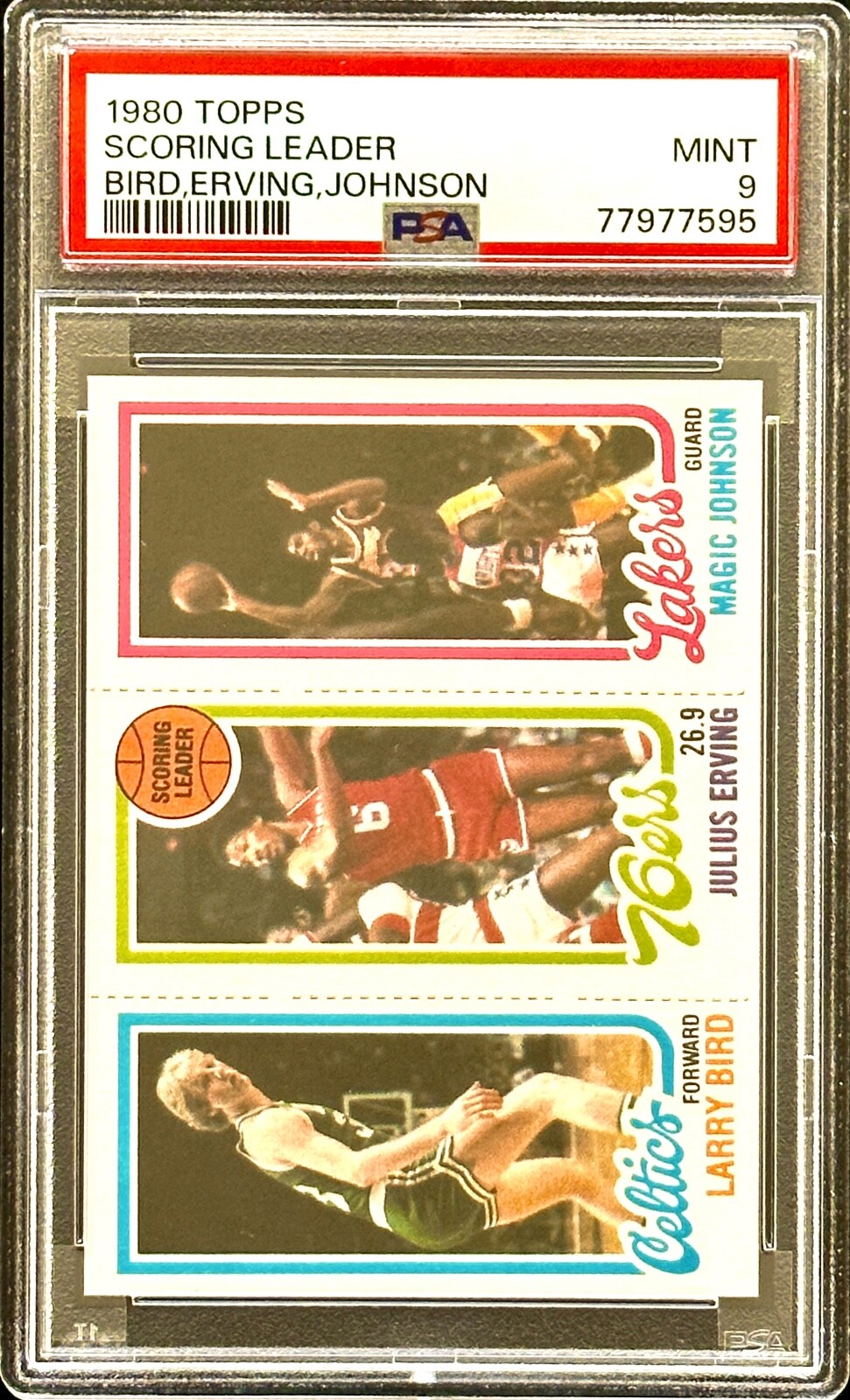1980 Topps-LARRY BIRD-JULIUS ERVING-MAGIC JOHNSON Scoring Leader RC ...