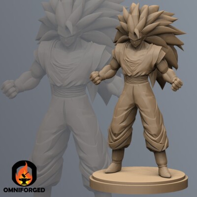 Dragon Ball Goku Super Saiyan 3 Miniature 3D Printed Resin Mini ...