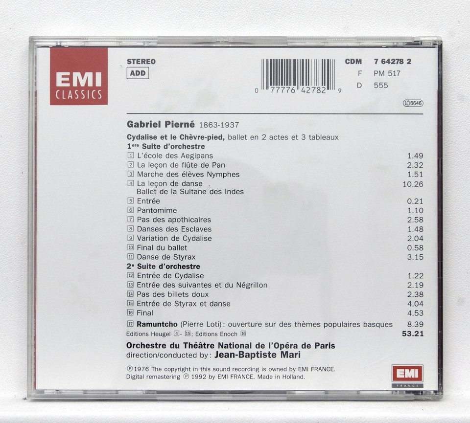 JEAN-BATISTE MARI ⸺ PIERNE Cydalise & le chevre-pied ⸺ EMI CD NM | eBay
