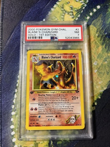 PSA 7 - Blaine’s Charizard - 1st Edition Holo - Energy Error - Pokémon ...
