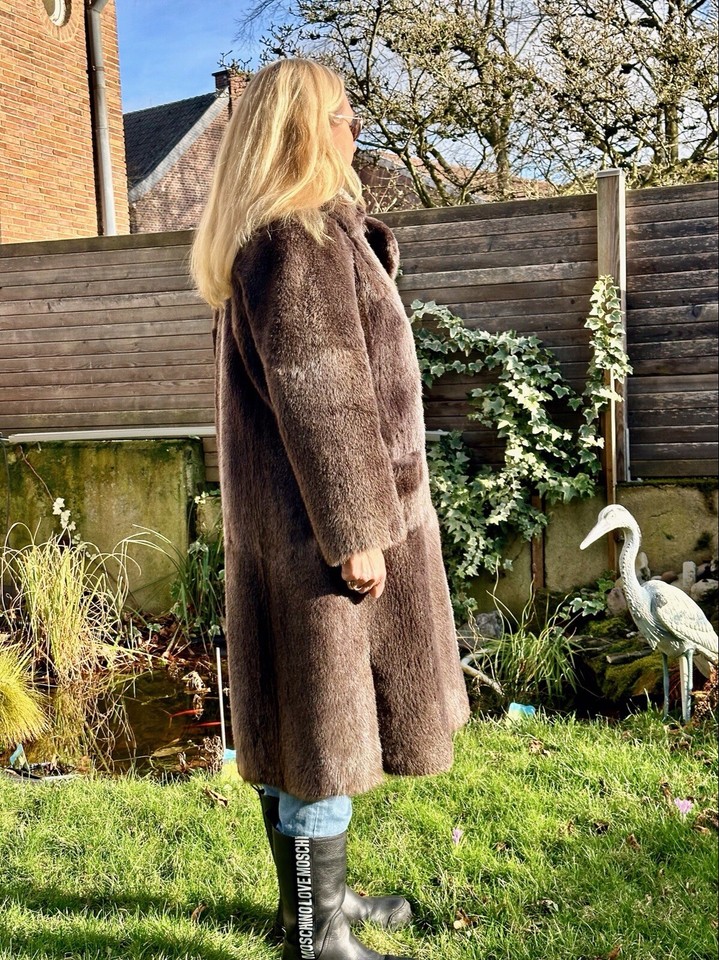 Neuer Nutria Pelz Damen Kurzmantel kuschelig edel warm topcoat норковая ...