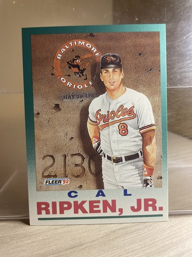 1992 Fleer Baseball HOF Baltimore Orioles Cal Ripken Jr #711 2130 ...