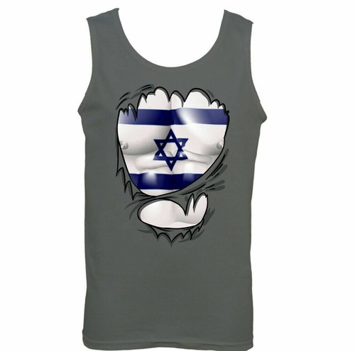 Israel Vest Israeli Flag Mens Independence Day Jewish Football Top MMA ...