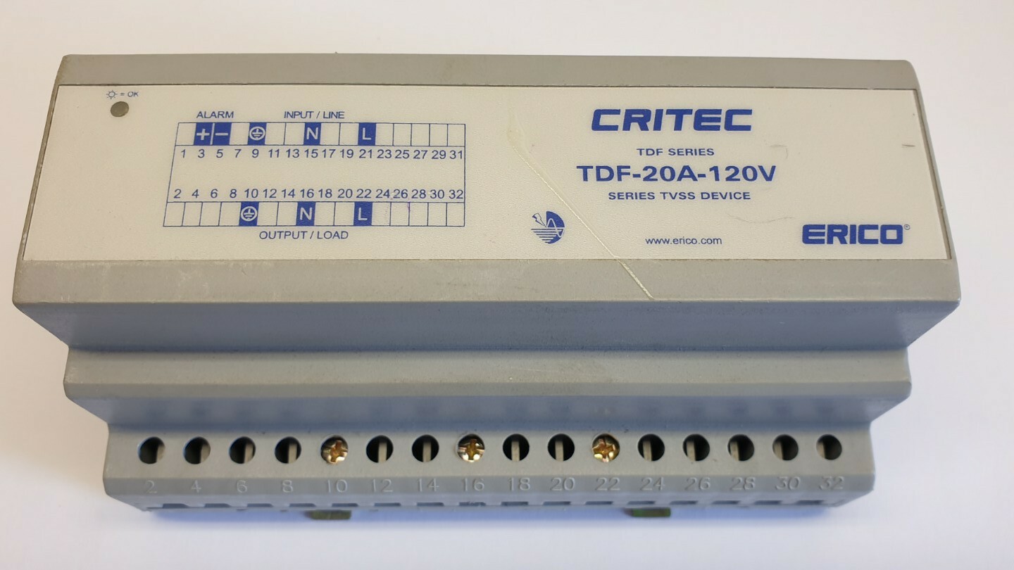 Critec Erico TDF-20A-120V Transient Discriminating Filter 700005 20A 120V AC/DC | eBay
