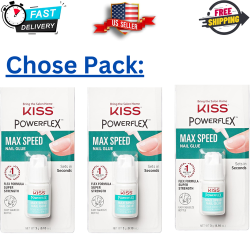 KISS PowerFlex Maximum Speed Nail Glue for Press On Nails, Super ...