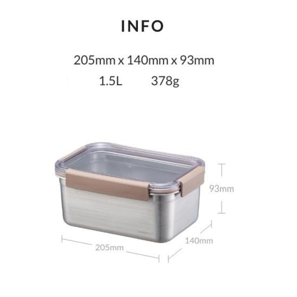 Locknlock Stainless Steel Modular Lunch Box 1.5L / Food Container Korea ...