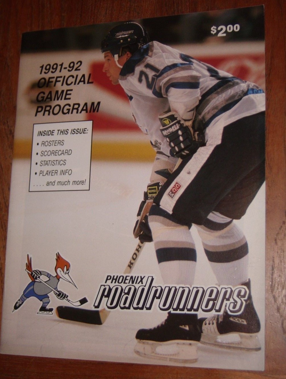 (IHL) PHOENIX ROADRUNNERS 1991-1992 game program (Goverde,Couturier ...