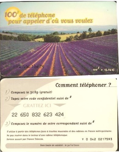 PR50 CHAMP de LAVANDE 100 F =15.24€ TICKET TELEPHONE Nr 2 = Y042 | eBay