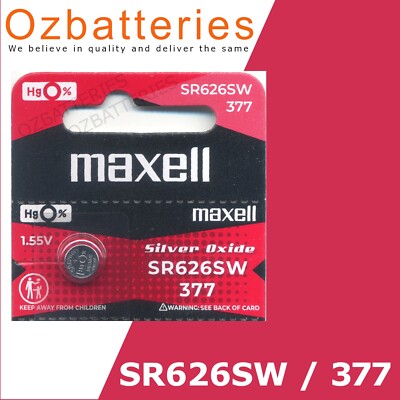 1pc SR626SW, SR626 (377) Maxell Silver Oxide Battery 1.55V made in ...