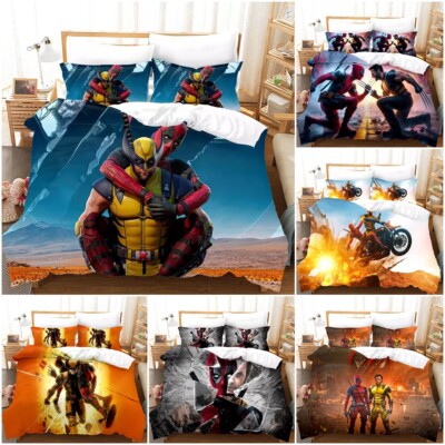 Kids' Deadpool Wolverine 3D Bedding Set Duvet Cover Single Double King ...