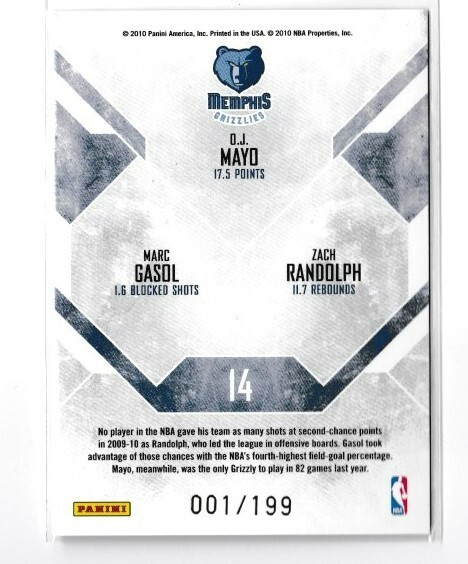 2010-11 Rookies and Stars Team Leaders Basketball #14 Gasol/Mayo ...