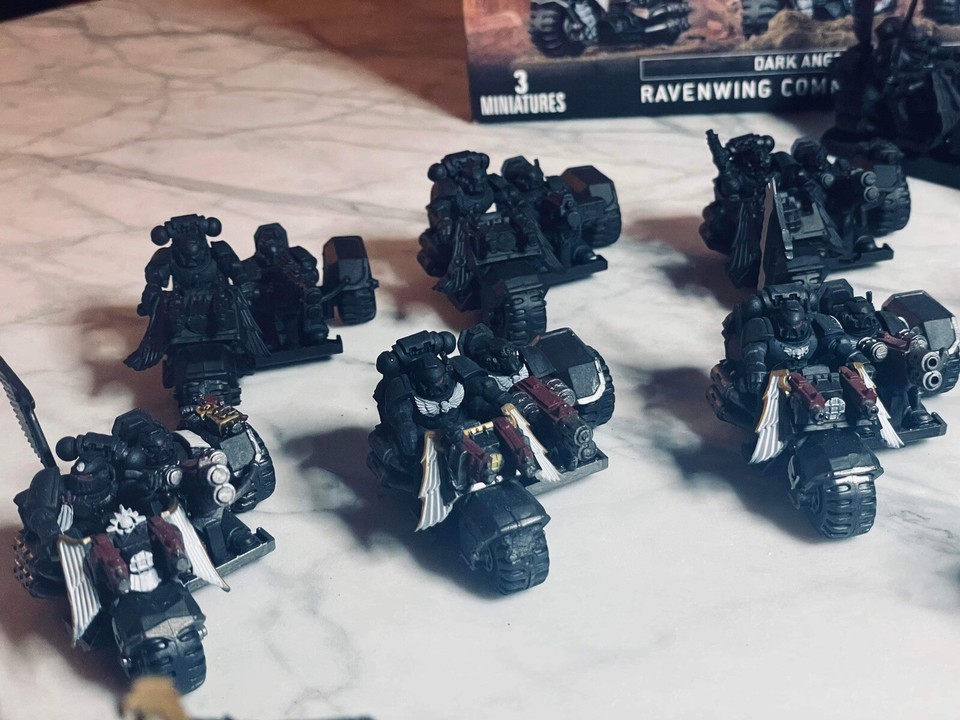 ⭐️ MASSIVE LOT OF DARK ANGELS RAVENWING Bikes And Speeders ⭐️ Warhammer ...
