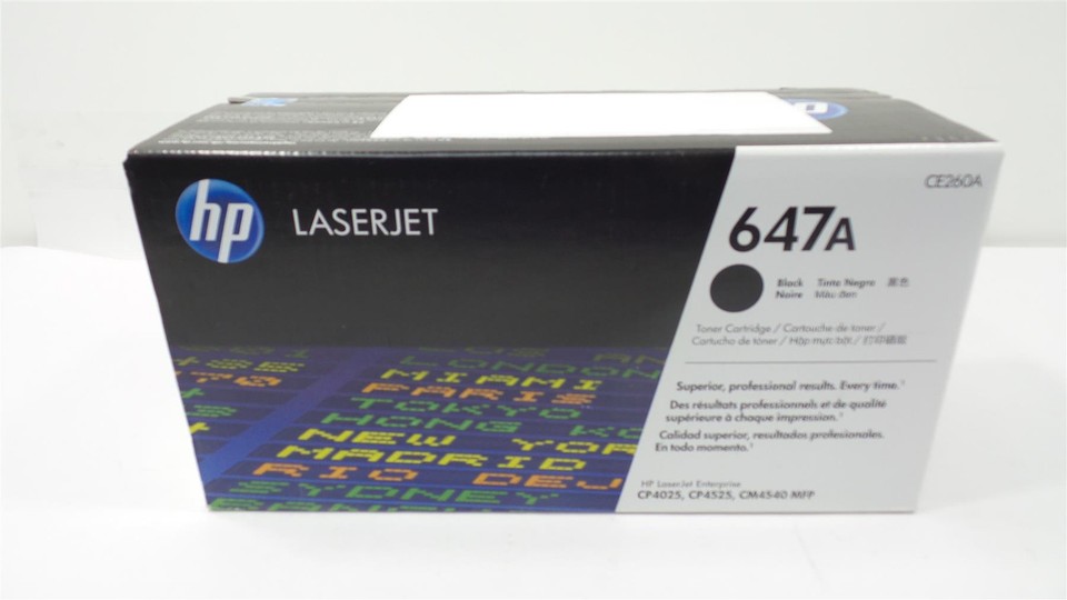 Genuine HP 647A - CE260A Black Toner for HP LaserJet CP4025 CP4525 ...