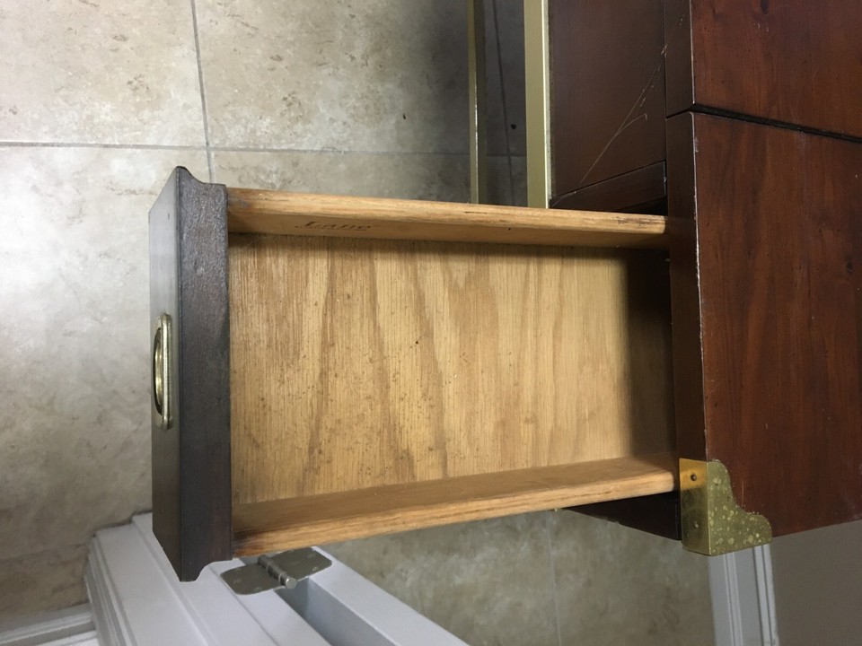 1962 LANE 6900 Wood Backgammon Table with Drawers & metal legs 42" x 20 ...