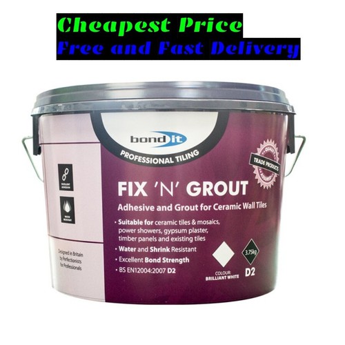 Bond It 3.75kg Fix N Grout Tile Adhesive Internal Use Ideal For Showers ...