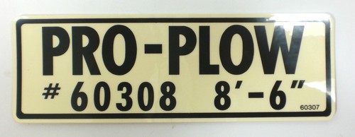 Vintage Western Snow Plow Size Decal Sticker PRO PLOW #60308 8' - 6" | eBay