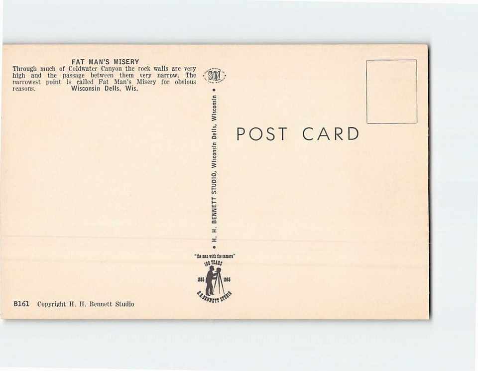 Postcard Fat Mans Misery Coldwater Canyon Wisconsin Dells Wisconsin USA ...