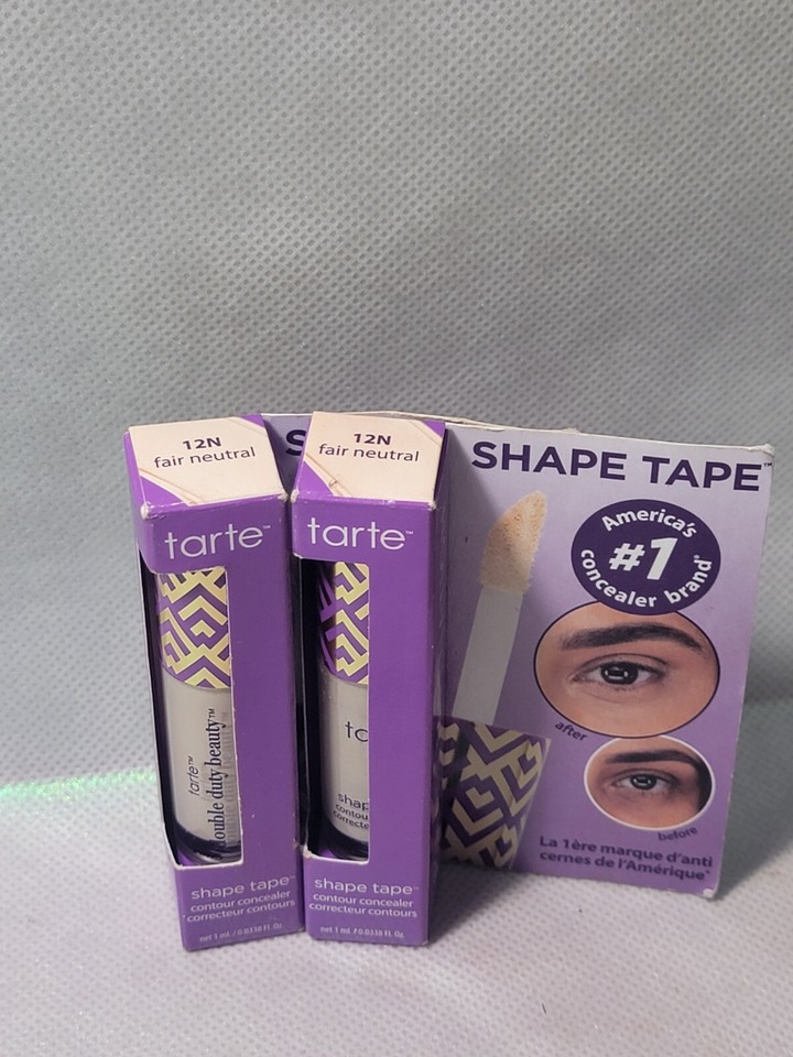 2X tarte Shape Tape 12N Fair Neutral Contour Concealer 1 mL / 0.033 fl ...