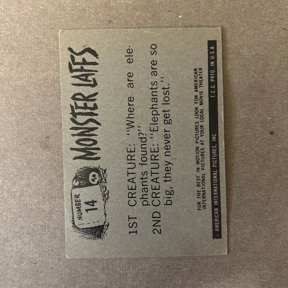 1963 TCG Monster Midgee Monster Laffs Card #14 | eBay