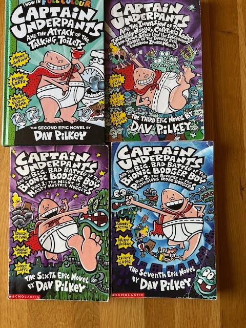 Bundle of four Captain Underpants books by Dav Pilkey | eBay UK